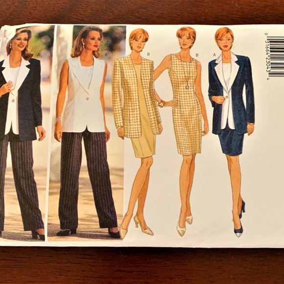 Butterick | Other | Vtg Butterick Pattern 4343 8222 Jacket Vest Dress ...